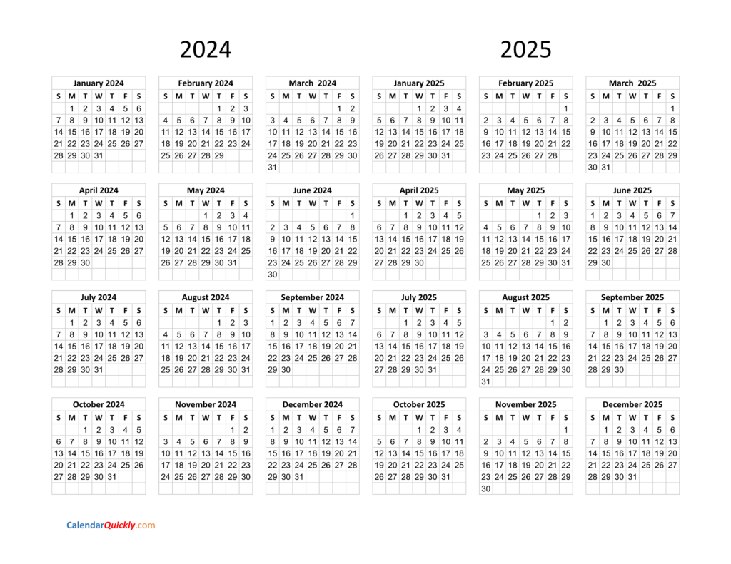 2024 - 2025 Monthly Calendar Printable | Printable Calendars