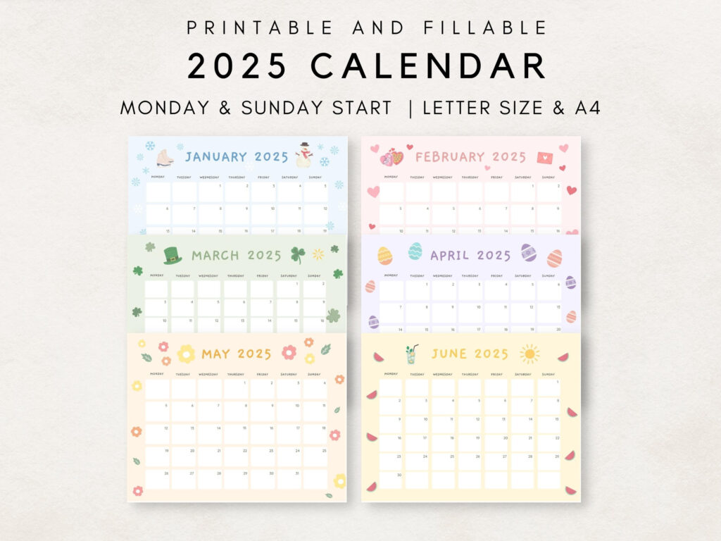 Cute 2025 Printable Calendar | Printable Calendars