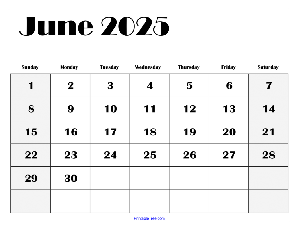 June Calendar 2025 Printable Free | Printable Calendars