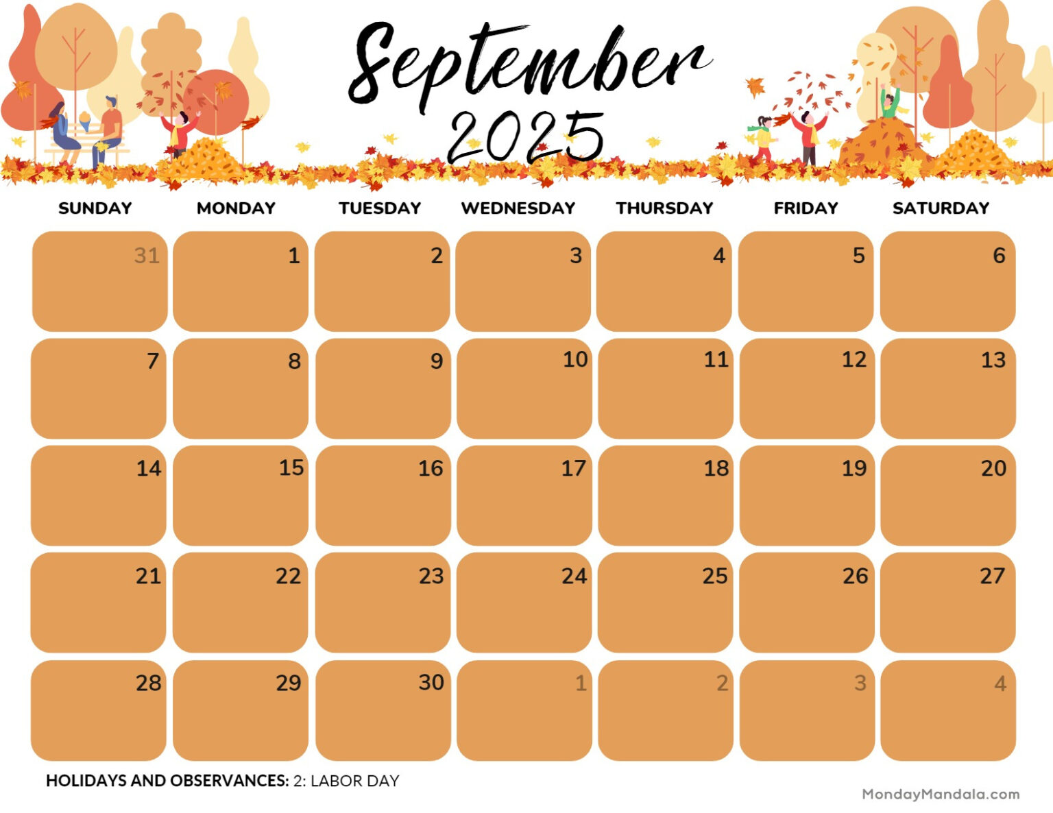 Fall 2025 Calendar Printable | Printable Calendars