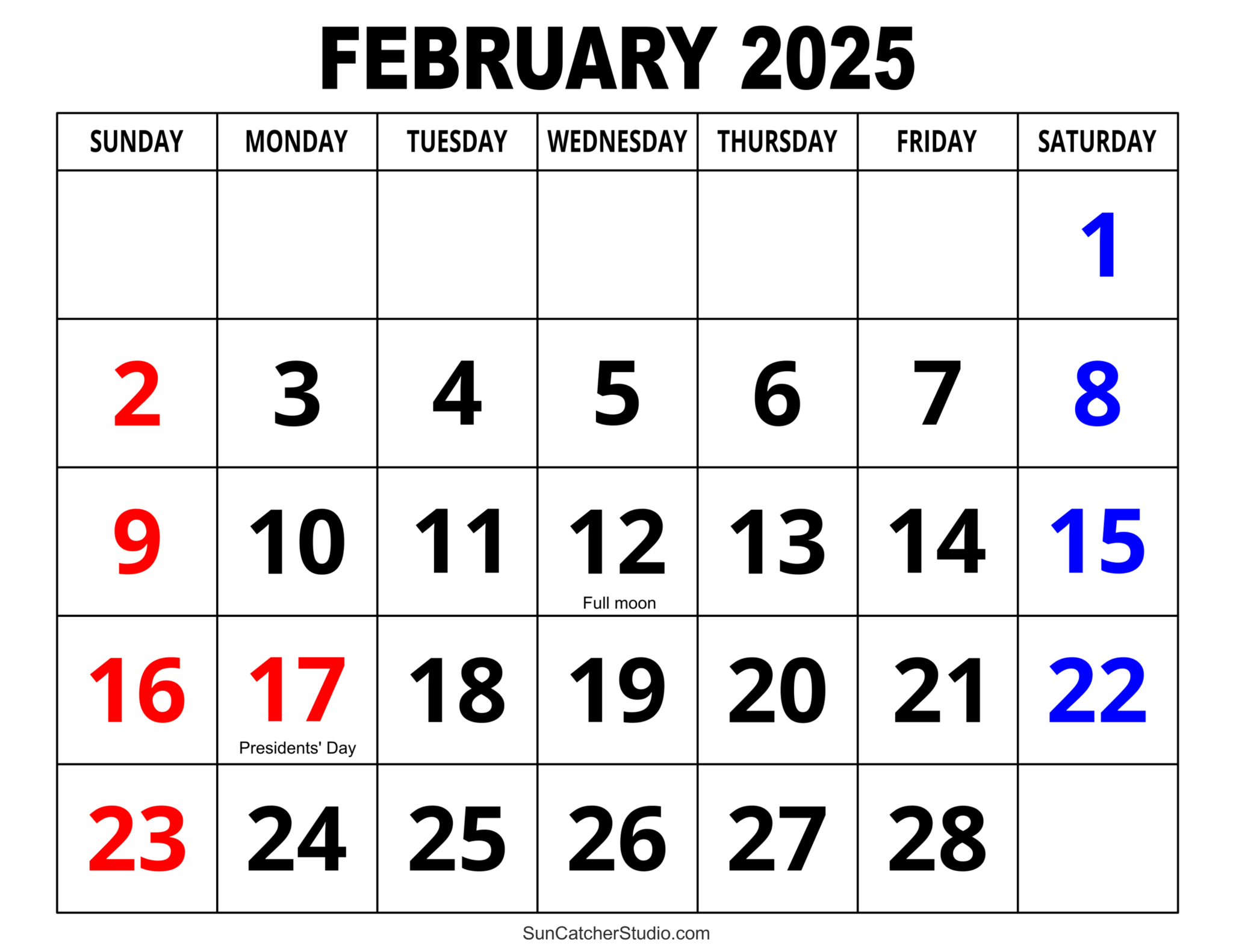 Printable February Calender 2025 | Printable Calendars