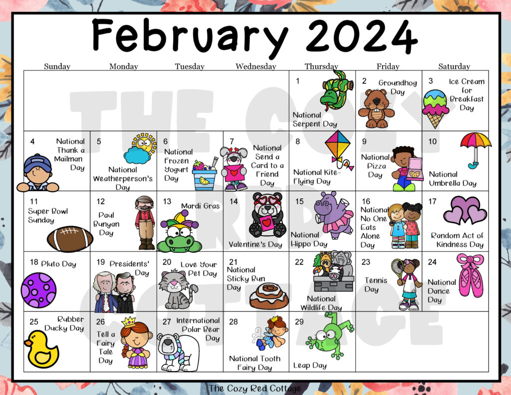 Calendar February Holidays | Printable Calendars