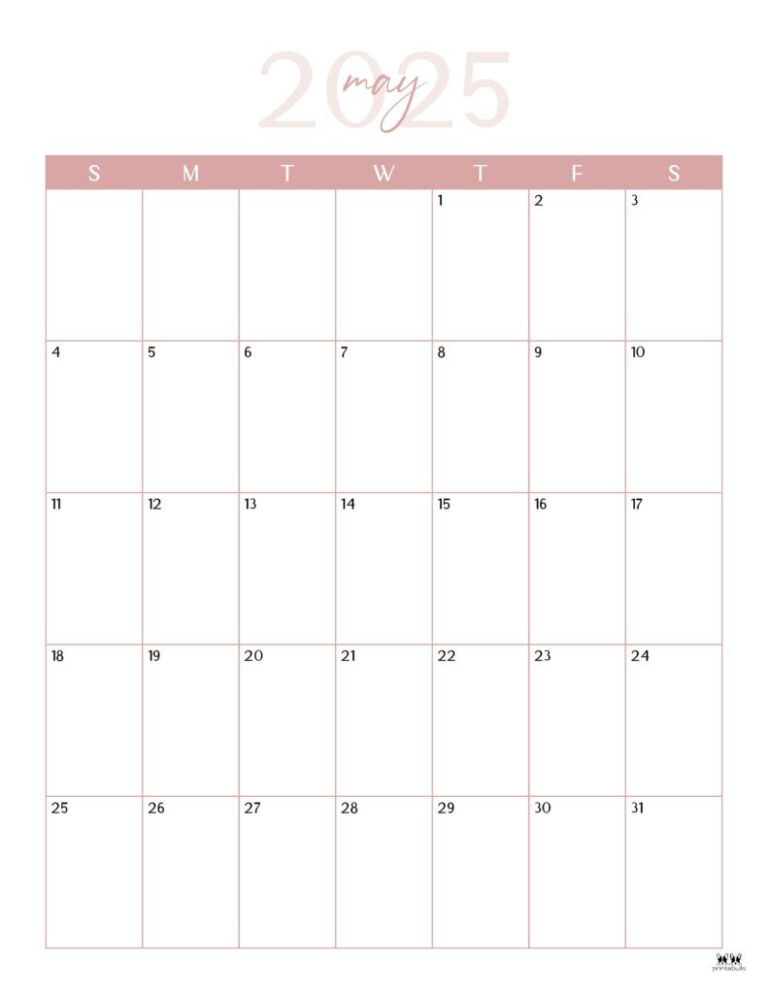 May 2025 Blank Calendar Printable | Printable Calendars