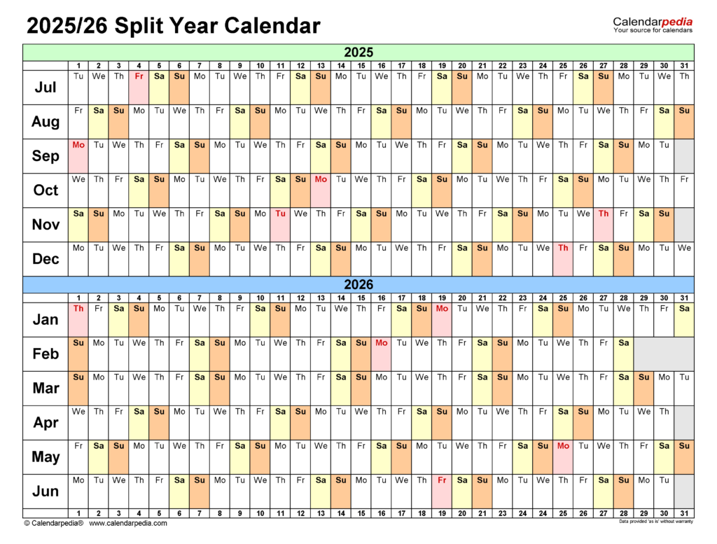 Printable Calendar June 2025 to June 2026 | Printable Calendars