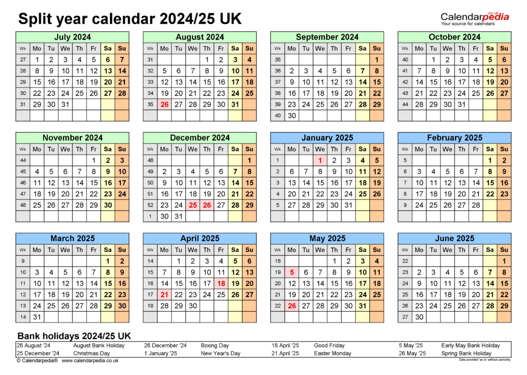 September 2024 to September 2025 Calendar Printable | Printable Calendars