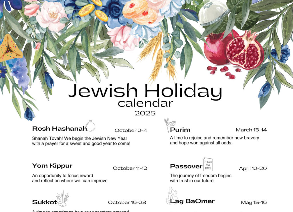 October in Jewish Calendar 2025 | Printable Calendars