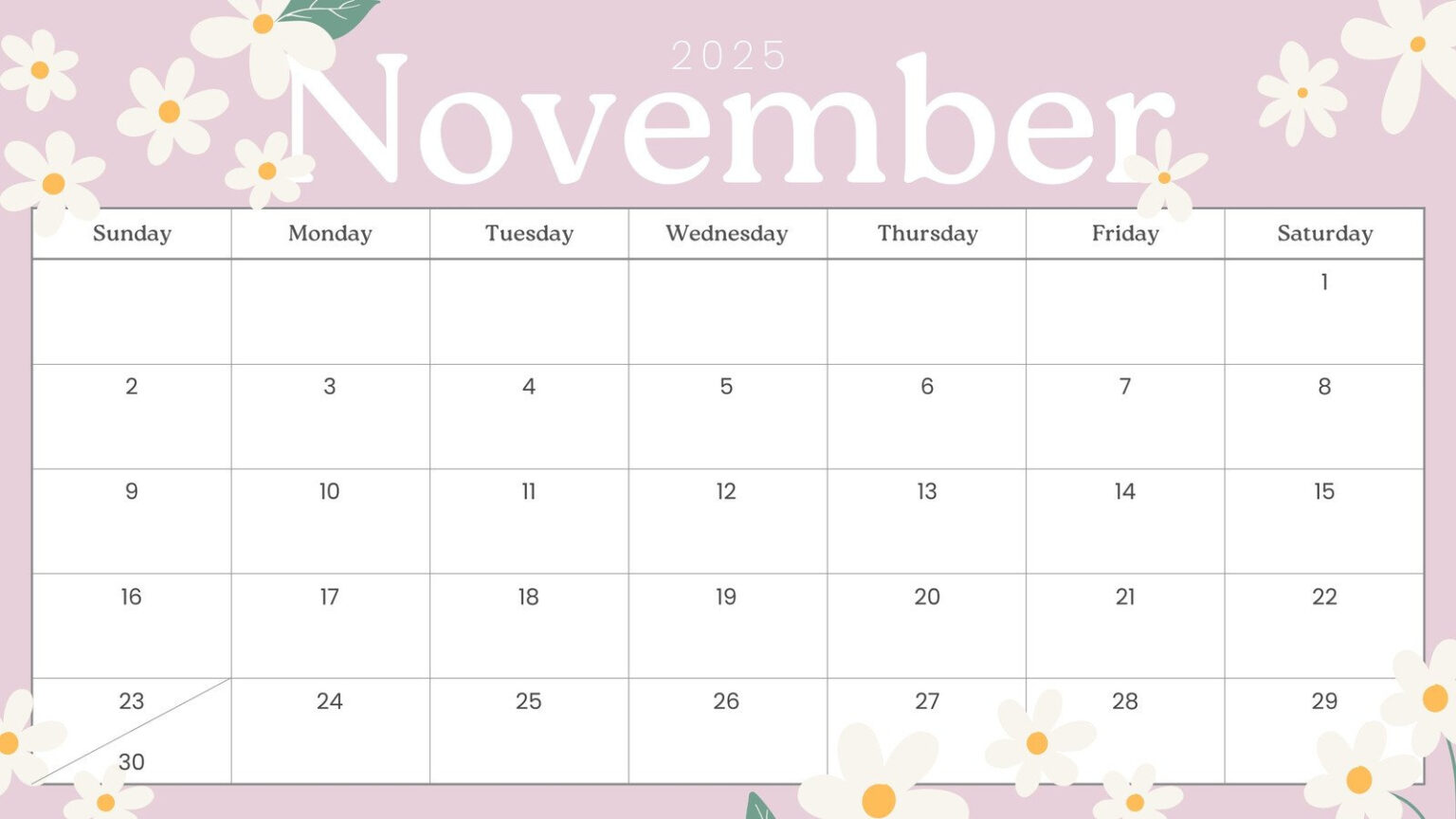 November 2025 Calendar Printable For Kids | Printable Calendars