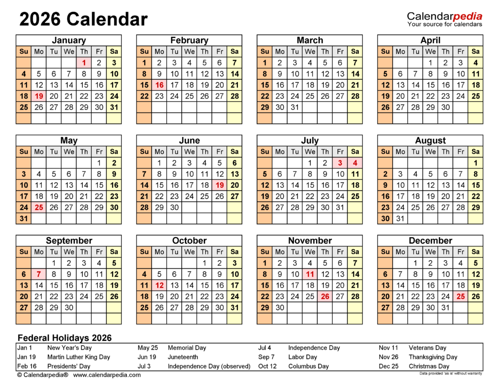 Absentee Calendar 2026 | Printable Calendars