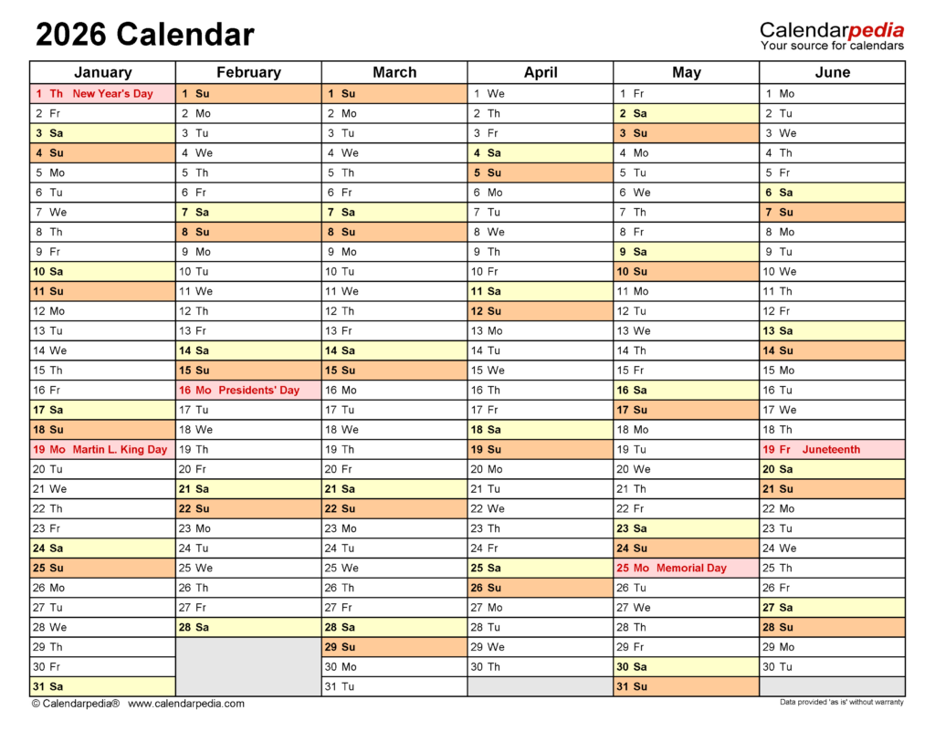 2026 Employee Attendance Calendar Free Printable | Printable Calendars
