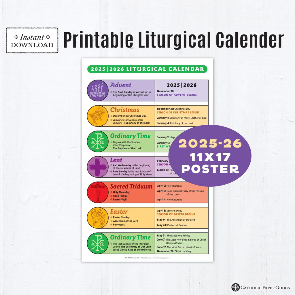 UK Catholic Liturgical Calendar 2026 | Printable Calendars