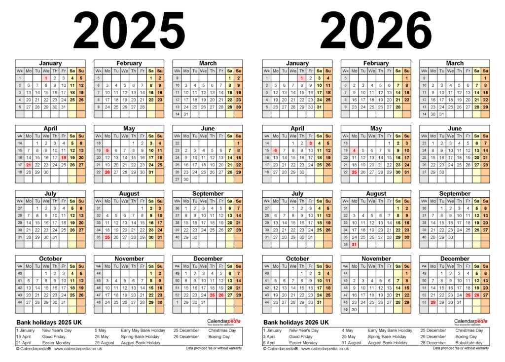 2025 and 2026 Calendar Printable | Printable Calendars