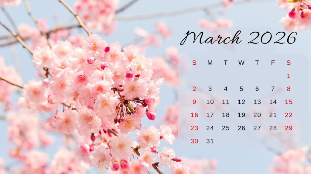 March Calendar Wallpaper 2026 | Printable Calendars