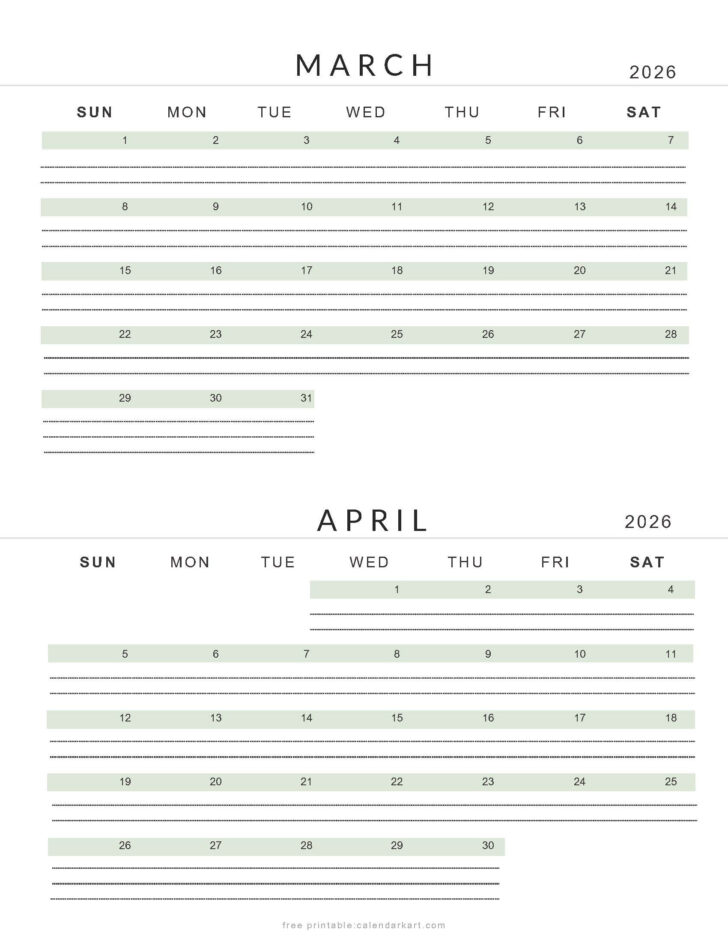 Free Printable Calendar March April May 2026 | Printable Calendars